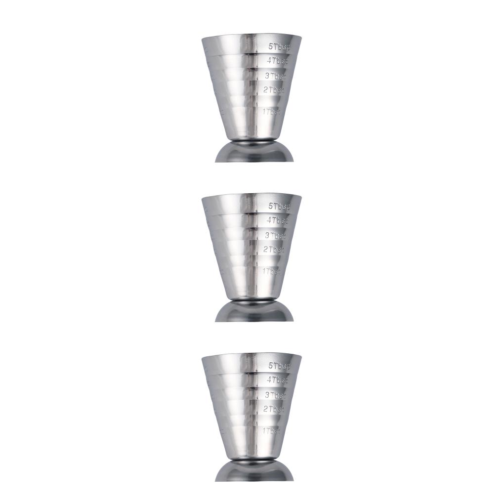 1/2/3 Measuring Jigger Rustproof Pub Bar Cups Exquisite Tumblerful ...